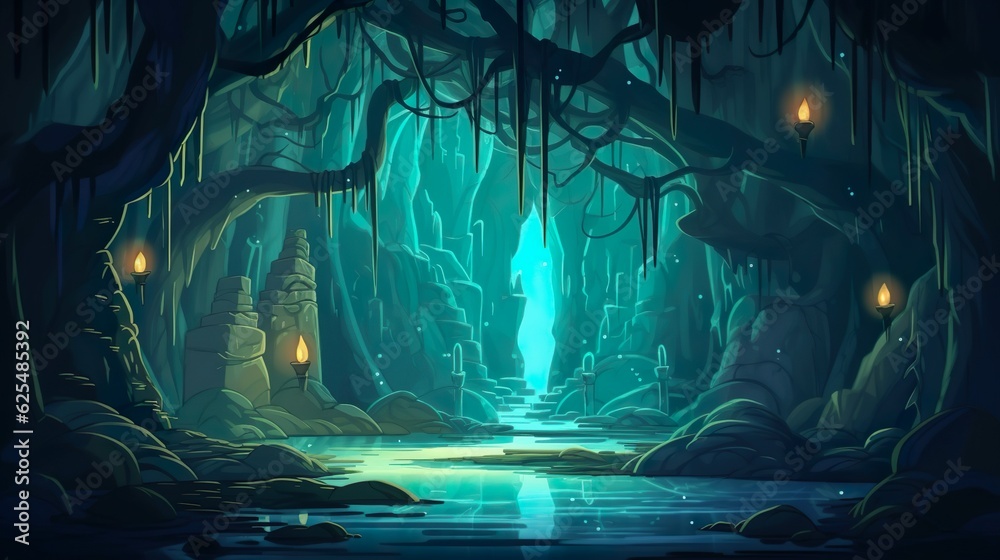 Abstract background underground kingdom. Eye-catching banner design ...