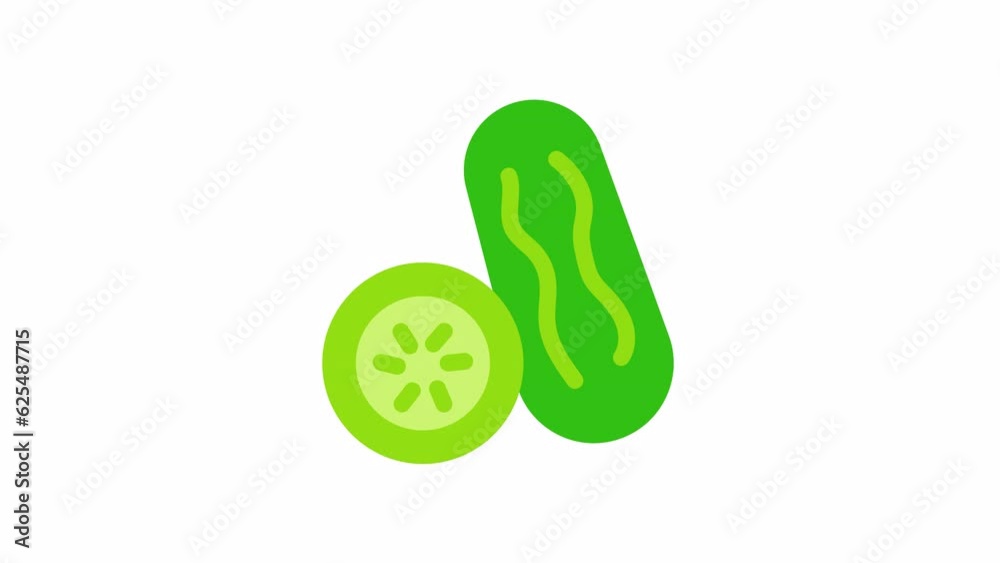 Cucumber, Vegetables animated icon on transparent background. Stock 비디오 ...