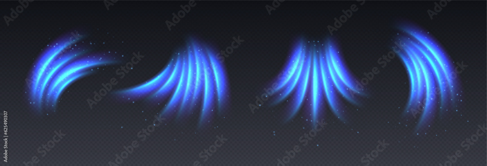 Cold air flow effect, fresh breeze, winter freezing wind, blue light ...