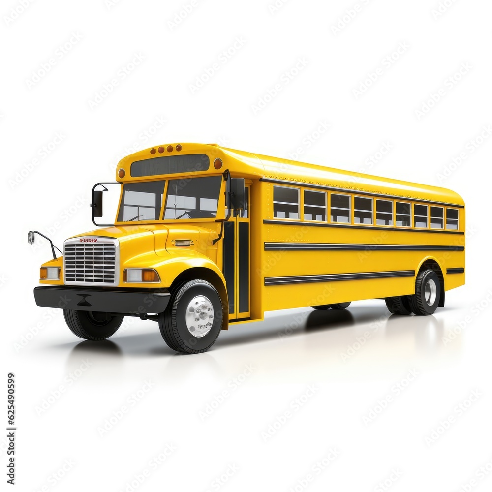 School bus in white background, AI generated Image Stock Photo | Adobe ...