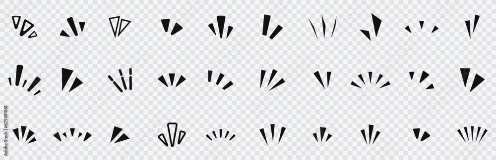 Japanese manga comics style line elements for character emotions. Anime ...