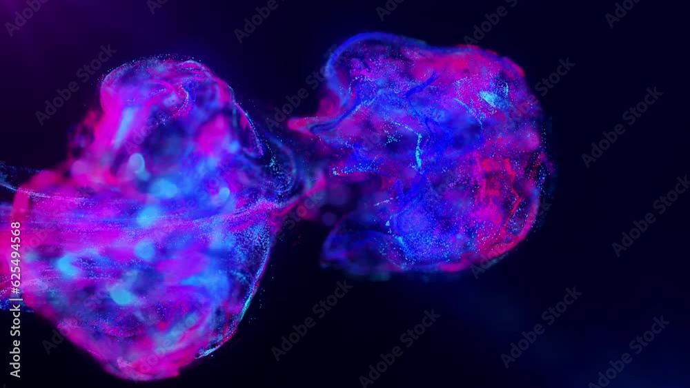 Abstract Particles Background. Vivid Color Fluid Particles. Motion ...