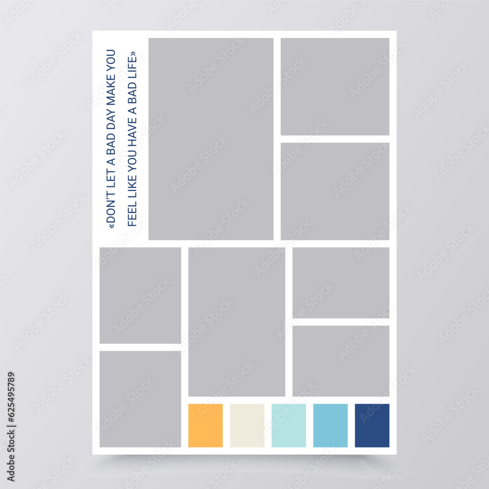 Moodboard template. Collage grids. Mood board background. Mosaic frames ...