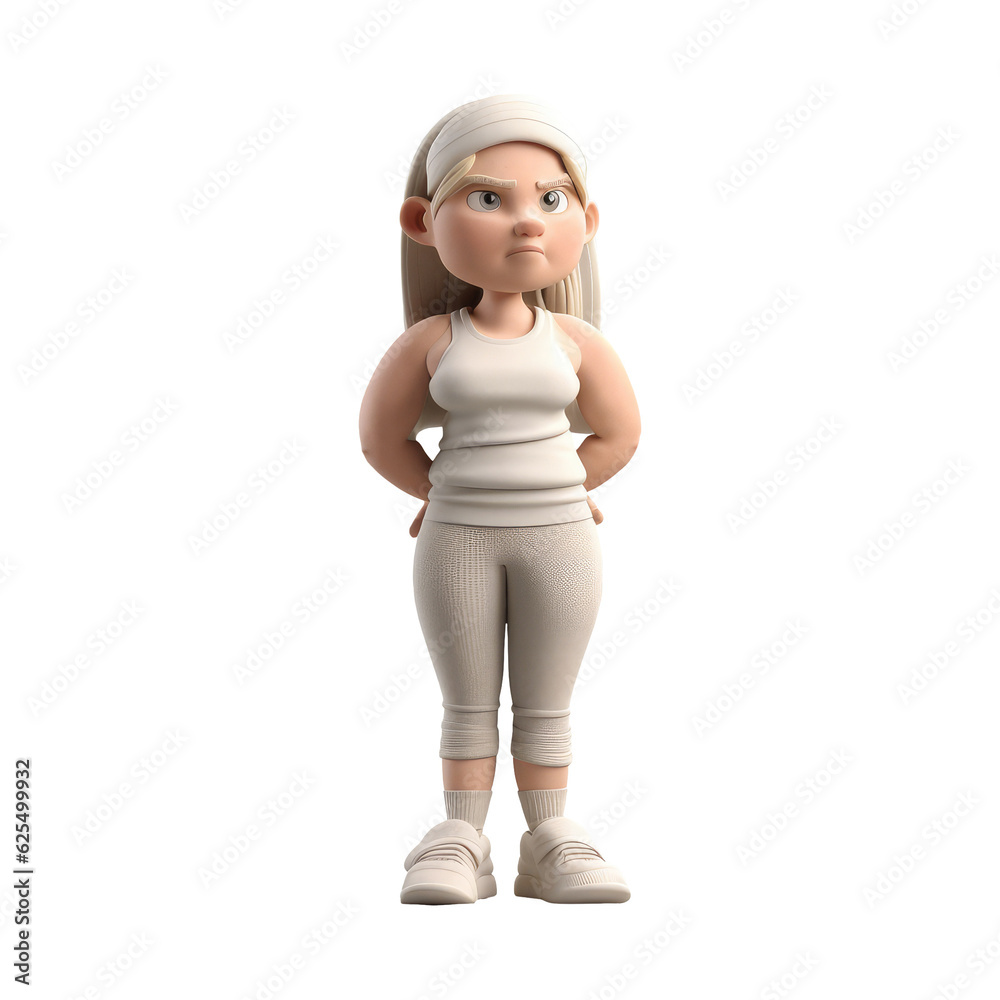 3D icon avatar cartoon depressed sad desperate cute woman stress ...