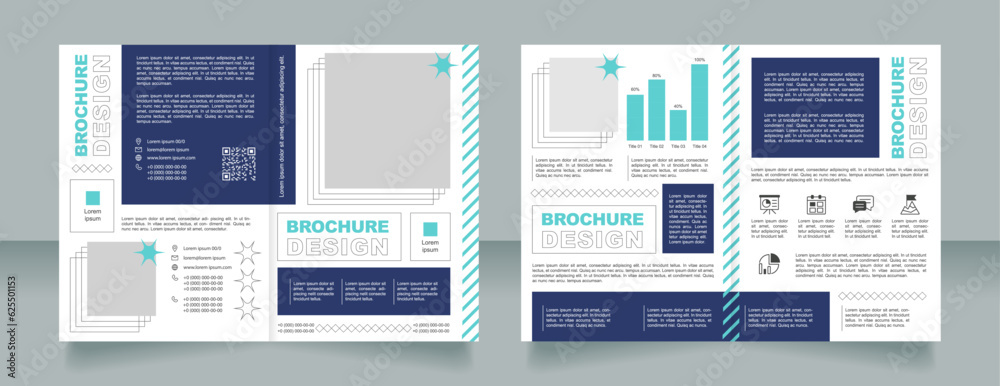 Corporate goals planning bifold brochure template design. Project ...