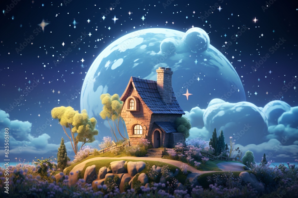 3d model, layout of an eco-friendly, energy-efficient house. Energy ...