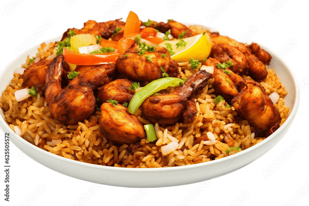 An illustration of Jollof rice on a white background, Generative Ai ...