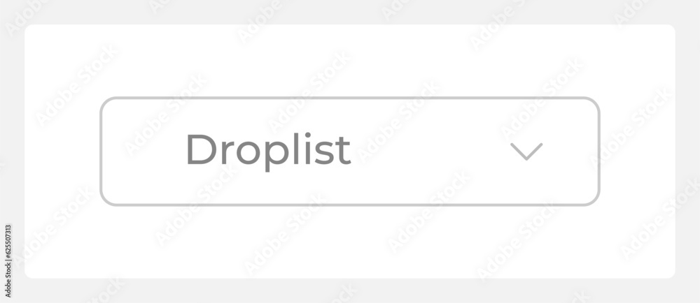 Normal droplist UI element template. Editable isolated vector dashboard component. Flat user ...