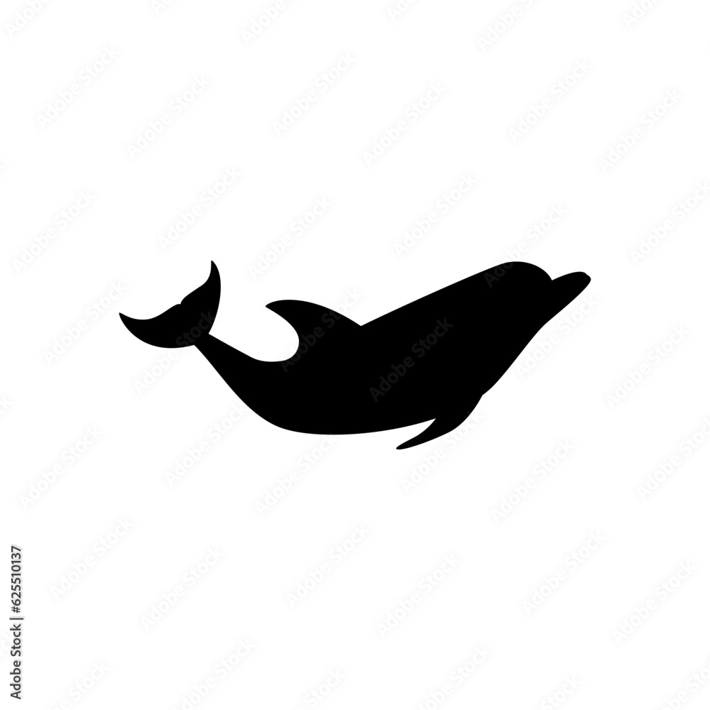 Dolphin icon vector. Fish illustration sign. killer whale symbol. Sea ...