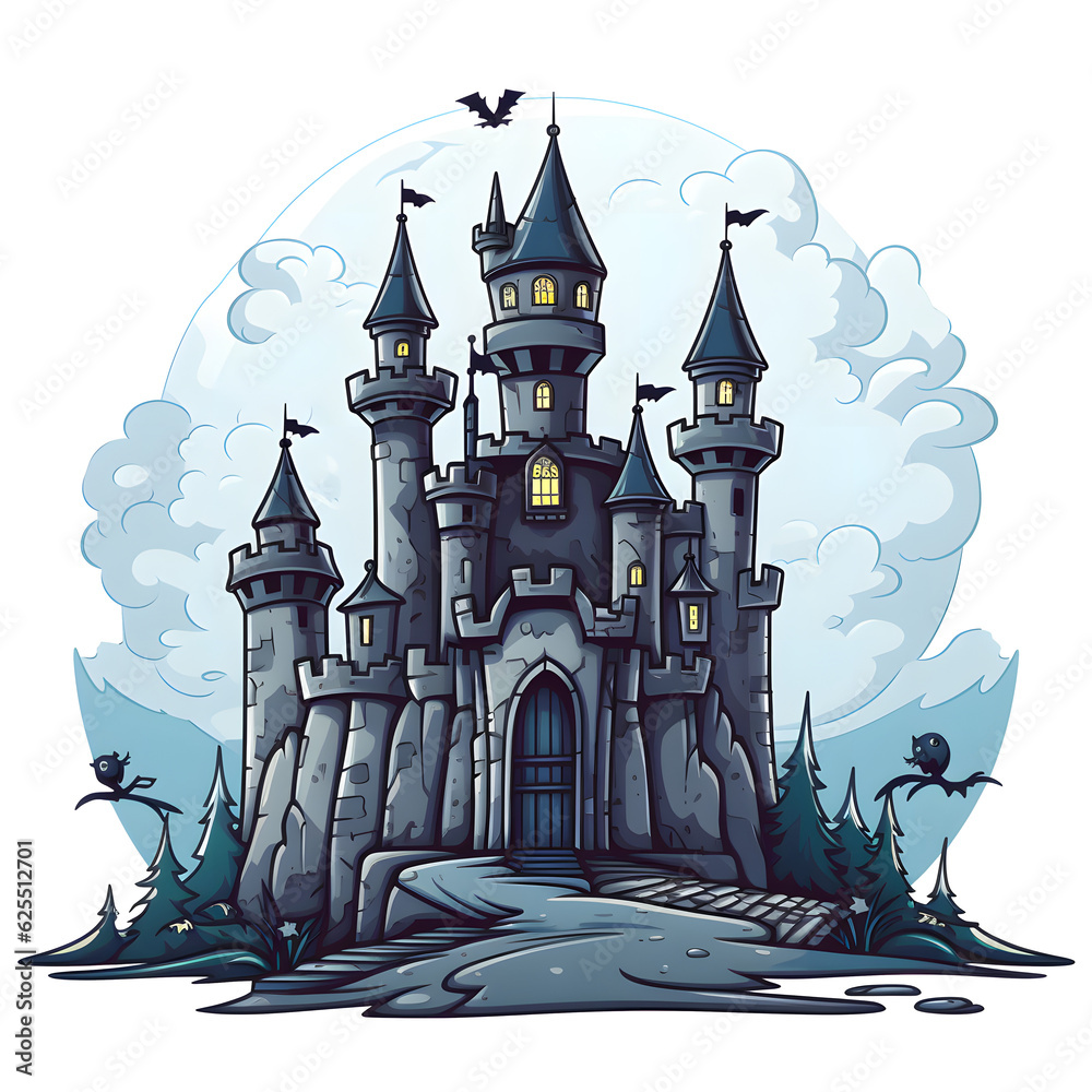 haunted castle clipart, transparent background Stock Illustration ...