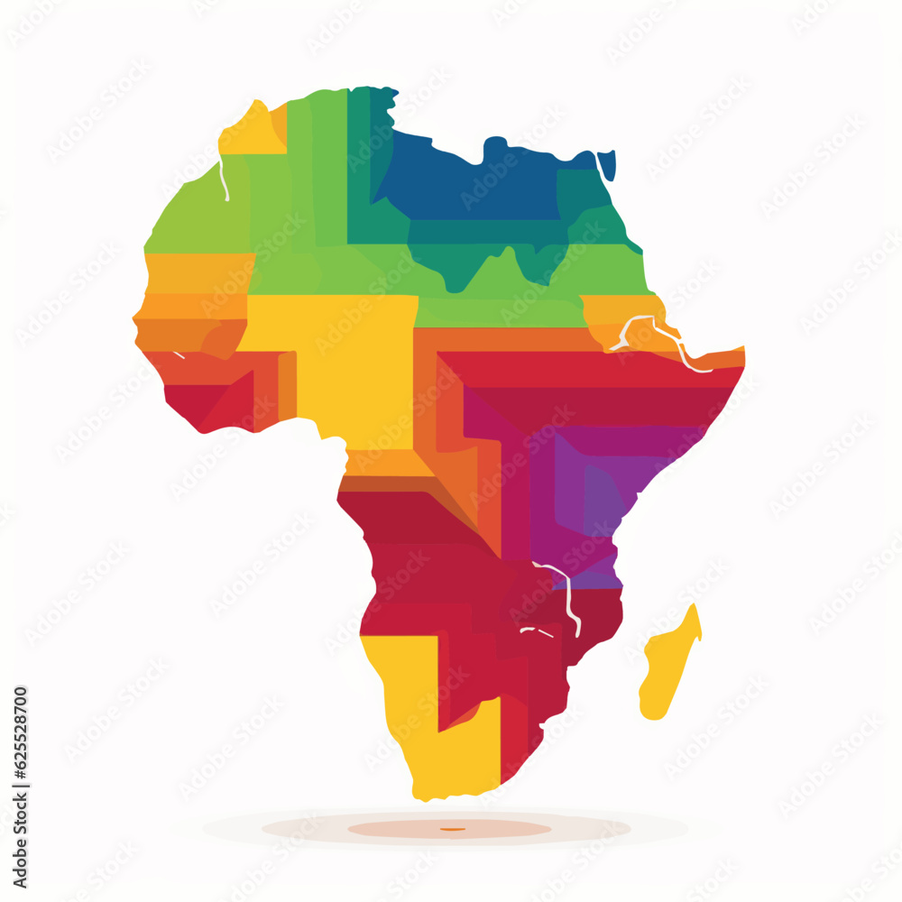 Africa map with rainbow colors Stock Vector | Adobe Stock