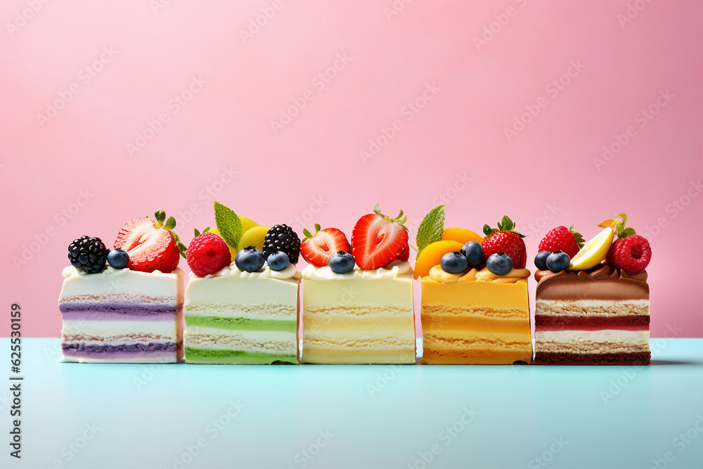 Beautiful collage layers little cakes tasty eat food sweet digital ...