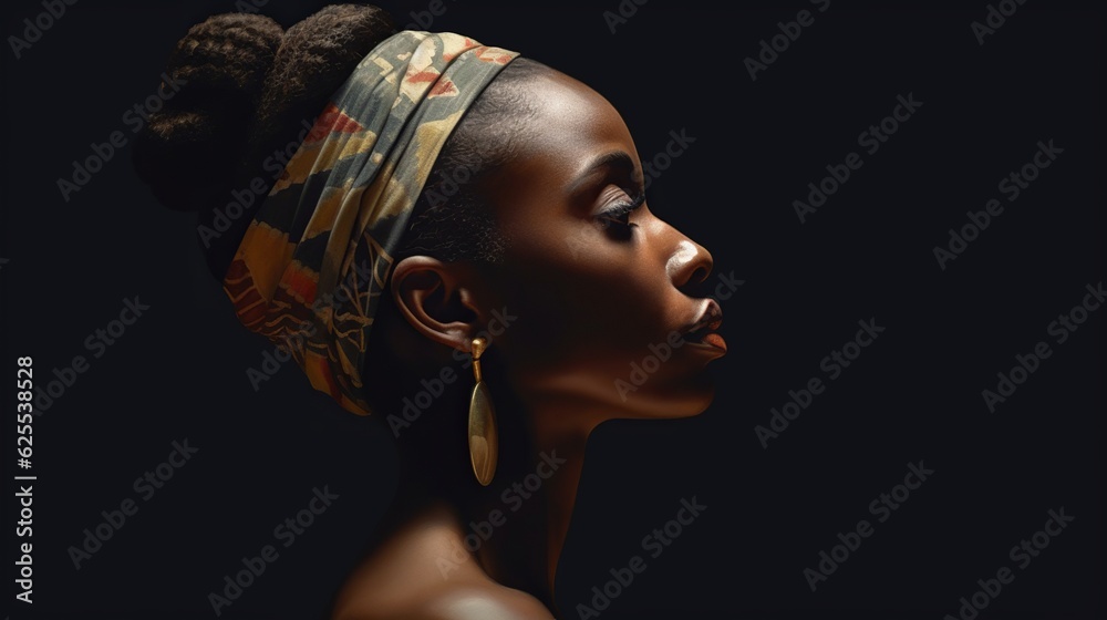 Black History Month, Side view of Black woman, Generative ai Stock ...
