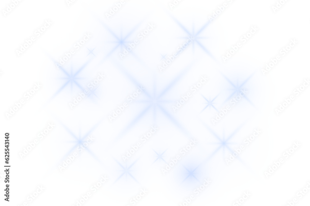 Set of stars on transparent background. Stock illustration. Blue stars ...