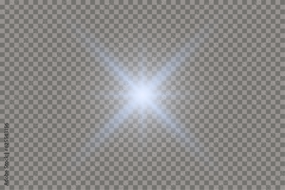 Star on transparent background. Vector illustration. Blue star. Glow ...