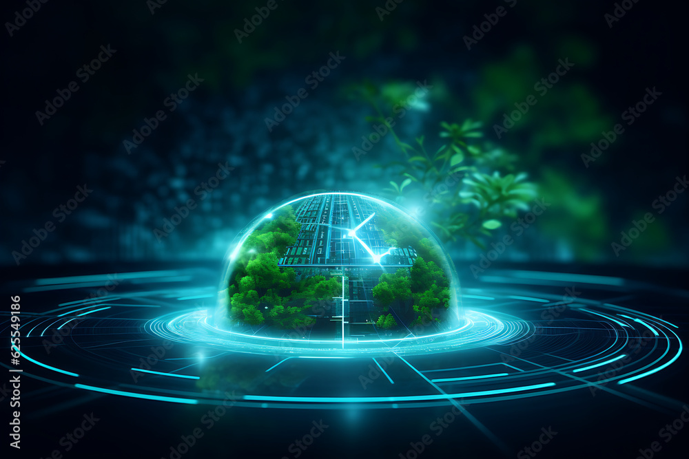 An Orb of Ecology Connected to the Power Grid, Nature and Technology ...