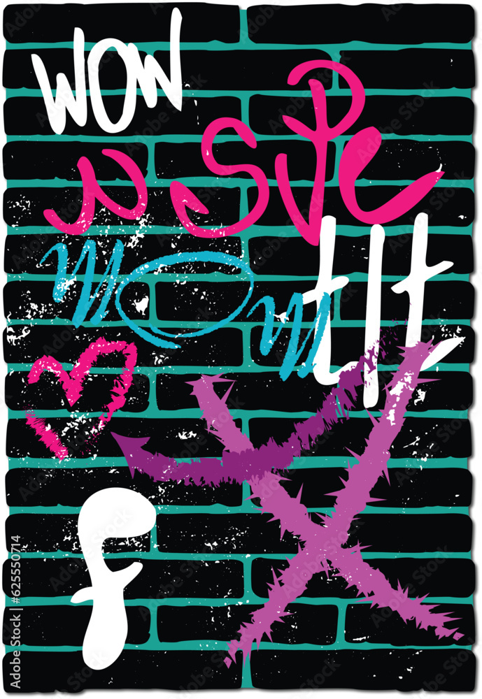 Set of posters in graffiti style. Template for poster, banner, flyer ...