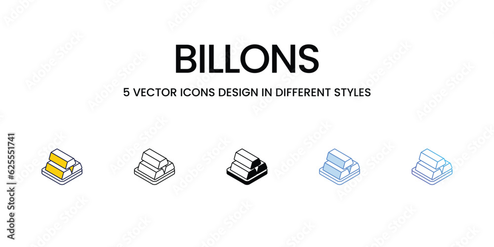 Billons Icon Design in Five style with Editable Stroke. Line, Solid ...