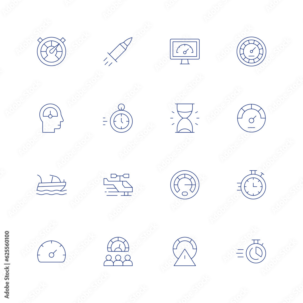 Speed line icon set on transparent background with editable stroke ...