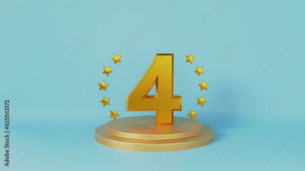 Top 4 Winner Podium with Pastel Color Background Stock Illustration ...
