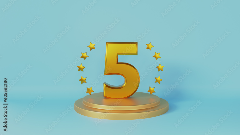 Top 5 Winner Podium with Pastel Color Background Stock Illustration ...
