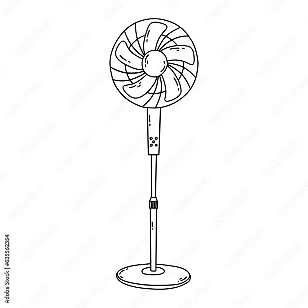 Floor electrical fan. Cooling air conditioning unit in hot weather ...