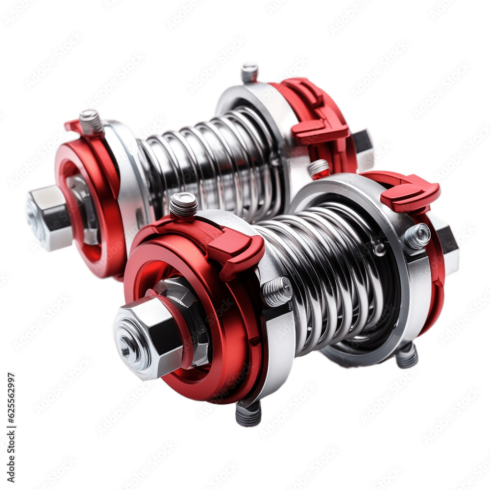Car Shock Absorbers with Red Spring Isolated on Transparent Background ...