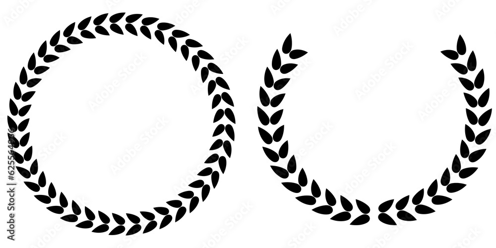 Simple laurel wreath icons. PNG image. Stock Illustration | Adobe Stock