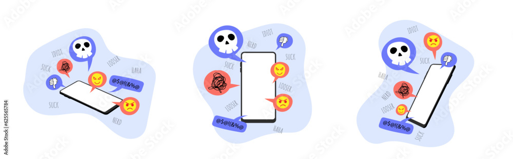 cyber bullying from smartphone illustration Stock Vector | Adobe Stock