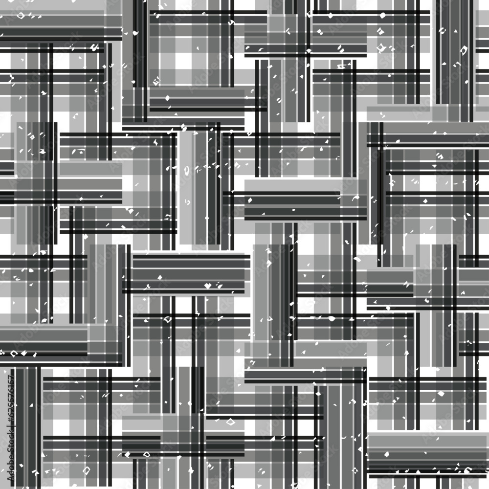 Colorful striped check texture seamless pattern for textile, design and backgrounds. Geometry ...