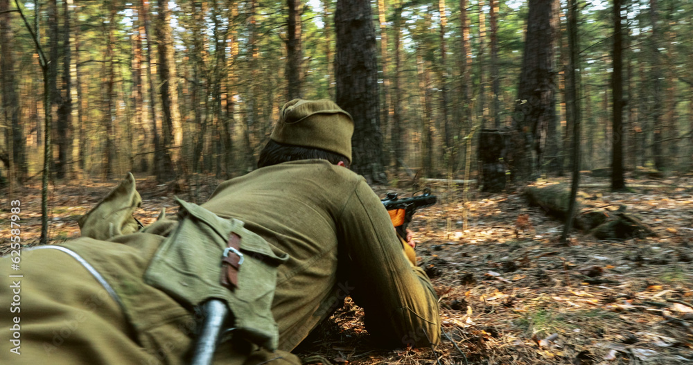 Russian Soviet Infantry Red Army Soldiers Of World War II with weapons ...