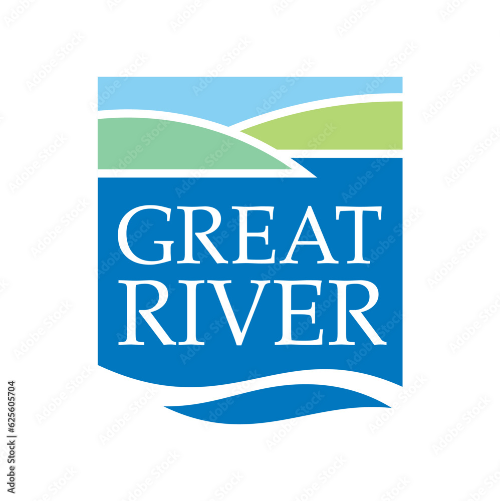 Poster Emblem of river landscape for your projects – Wall Art | UkPosters
