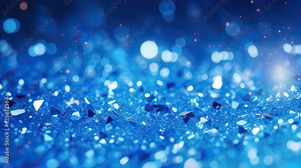 Sapphire glitter bokeh background. Unfocused shimmer royal blue sparkle ...