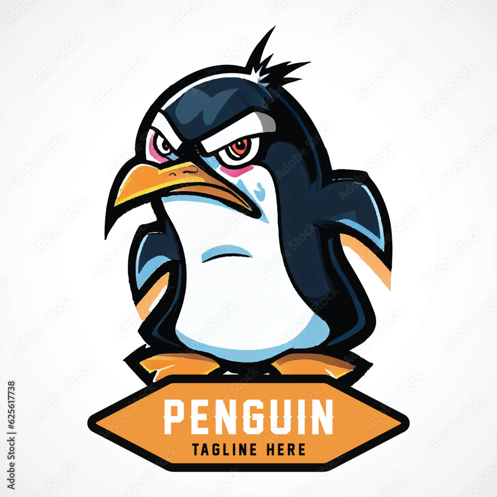 Multipurpose Angry Penguin E sports Mascot Logo Design Template ...
