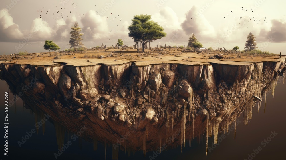 Soil Degradation with Dry and cracked land,soil pollution and ...