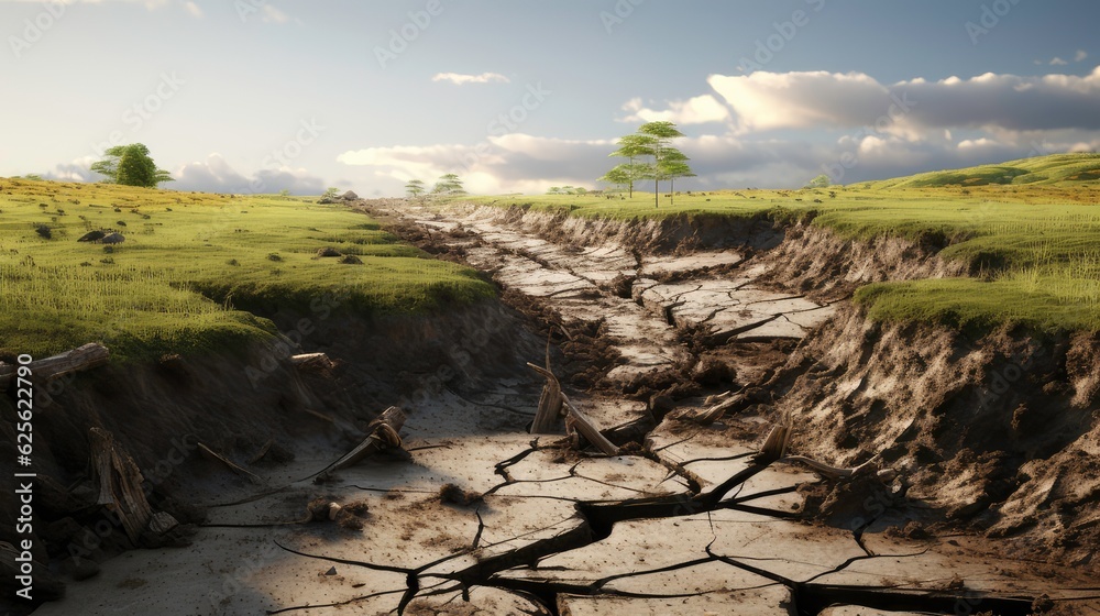 Soil Degradation with Dry and cracked land,soil pollution and ...