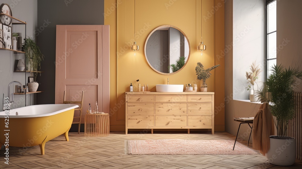 home interior restroom bathroom design ideas mockup backdrop concept ...