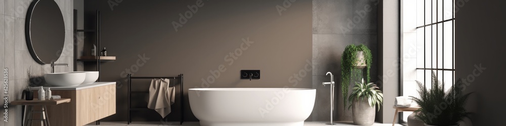 house beautiful design concept banner of modern restroom interior ...