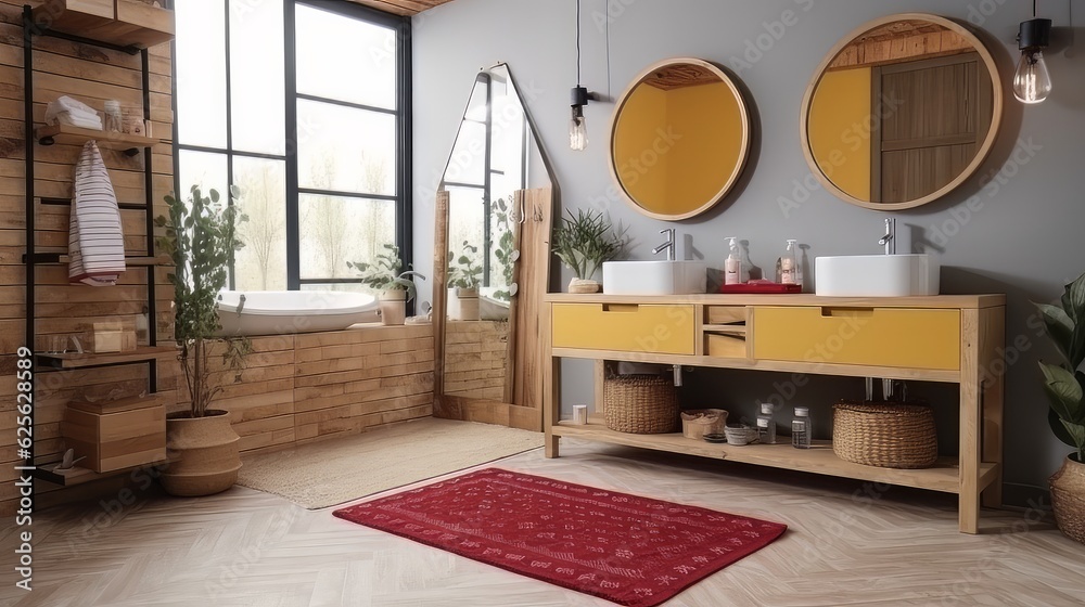 home interior restroom bathroom design ideas mockup backdrop concept ...