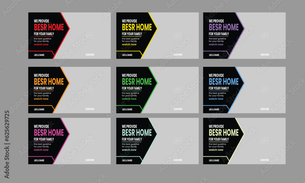 Real estate modern house for sale youtube banner thumbnail cover ...