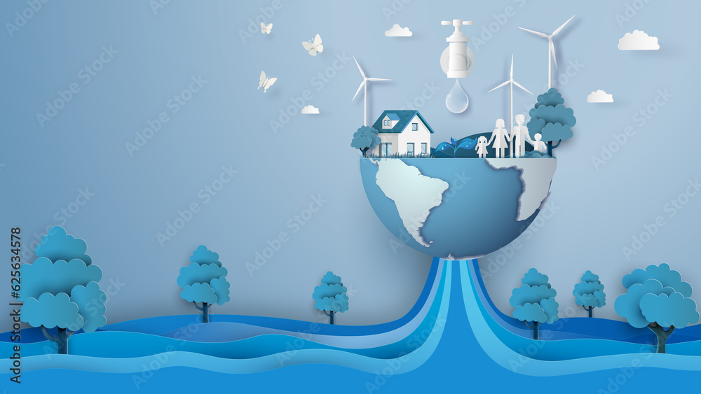 World Water Day, Water concepts, a world inspired by water and trees ...