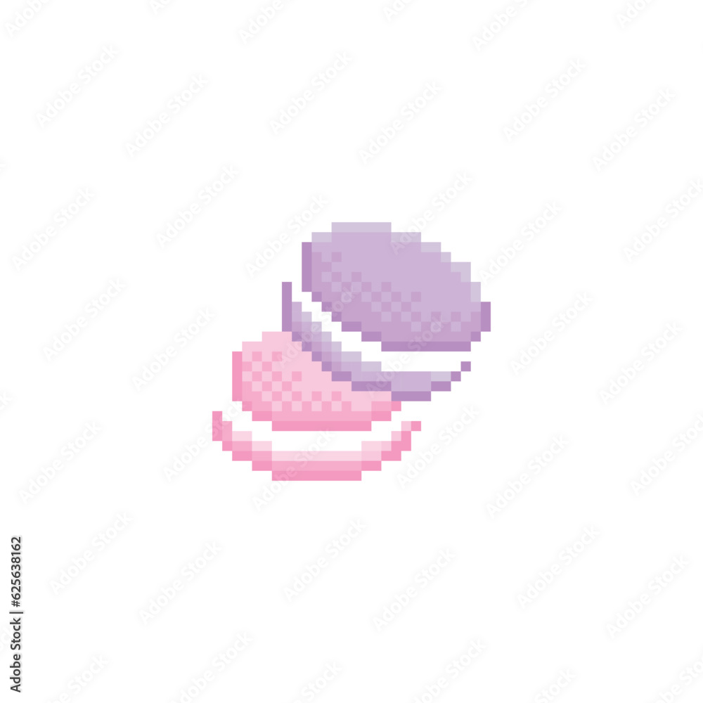 macaron icon 8 bit, pixel art macaroons icon for game logo. Stock ...