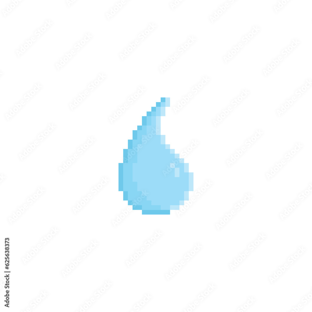 pixel water drop icon vector pixel art liquid element for 8 bit game ...