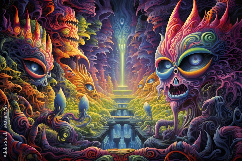 Visual Auditory Hallucinations. psychological concepts, mental disorder ...