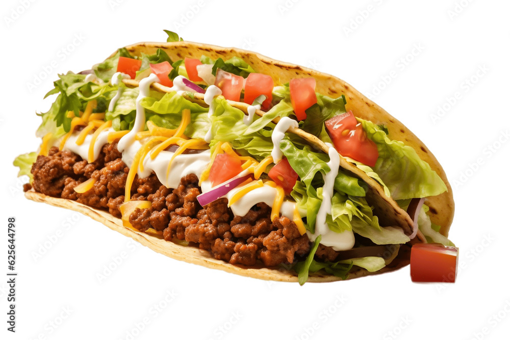 Taco Isolated on Transparent Background. AI Stock Illustration | Adobe ...