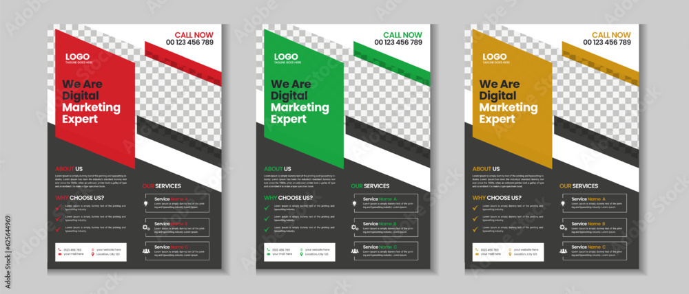 Colorful corporate flyer collection, flyer bundle, mega set gradient ...