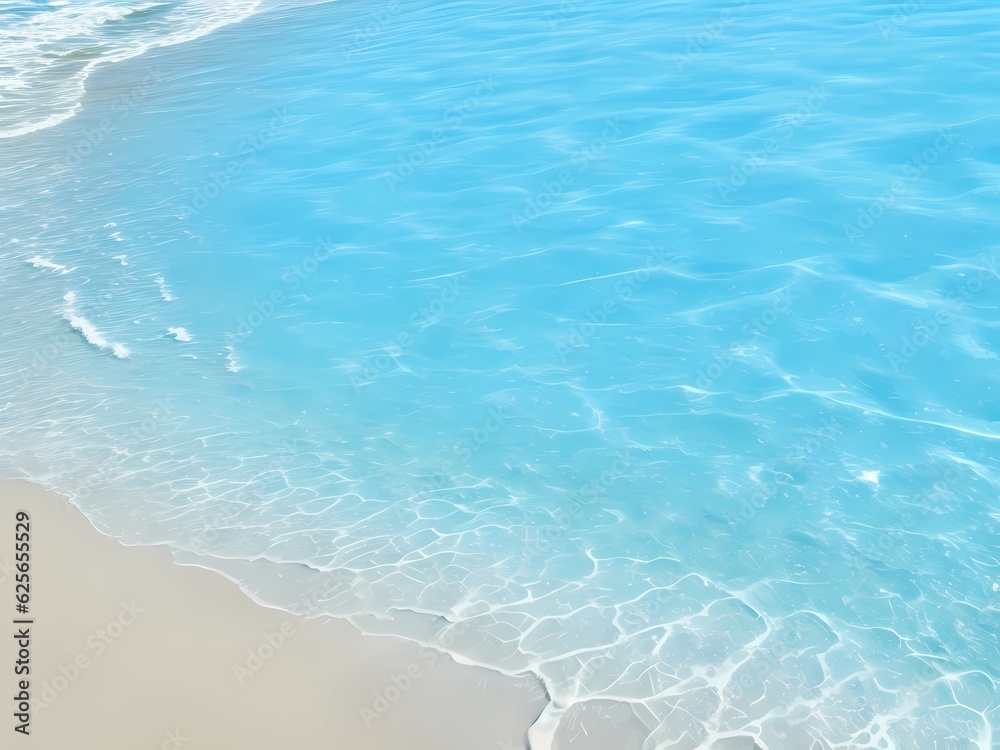 Light blue sea waves with transparent ocean water and light reflections ...