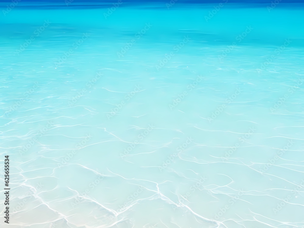 Light blue sea waves with transparent ocean water and light reflections ...