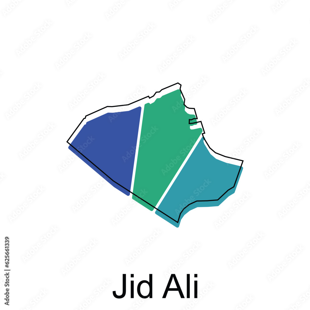 Map of Jid Ali geometric with outline modern design template, World Map ...