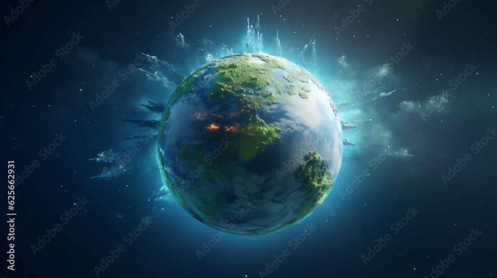 beautiful earth globe with atmosphere space symbolic for environmental ...